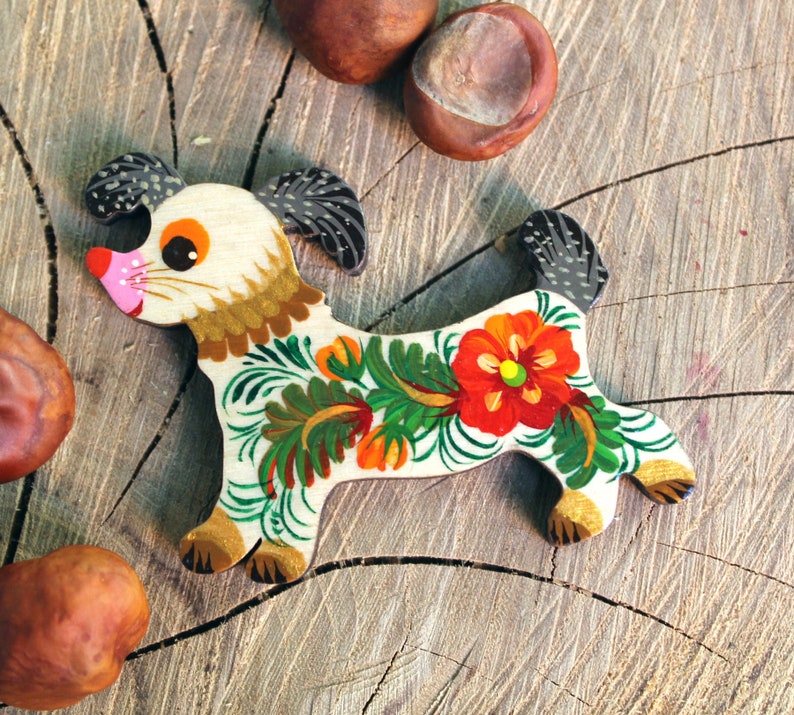 Dog Fridge Magnet - Animal Wooden Magnets Figures - Pretty Doggi ...