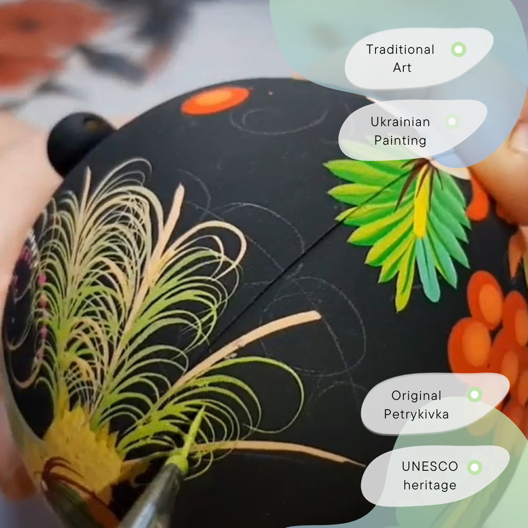Hand Painted Wooden Christmas Ball Openable for Gifts in Ukrainian ...