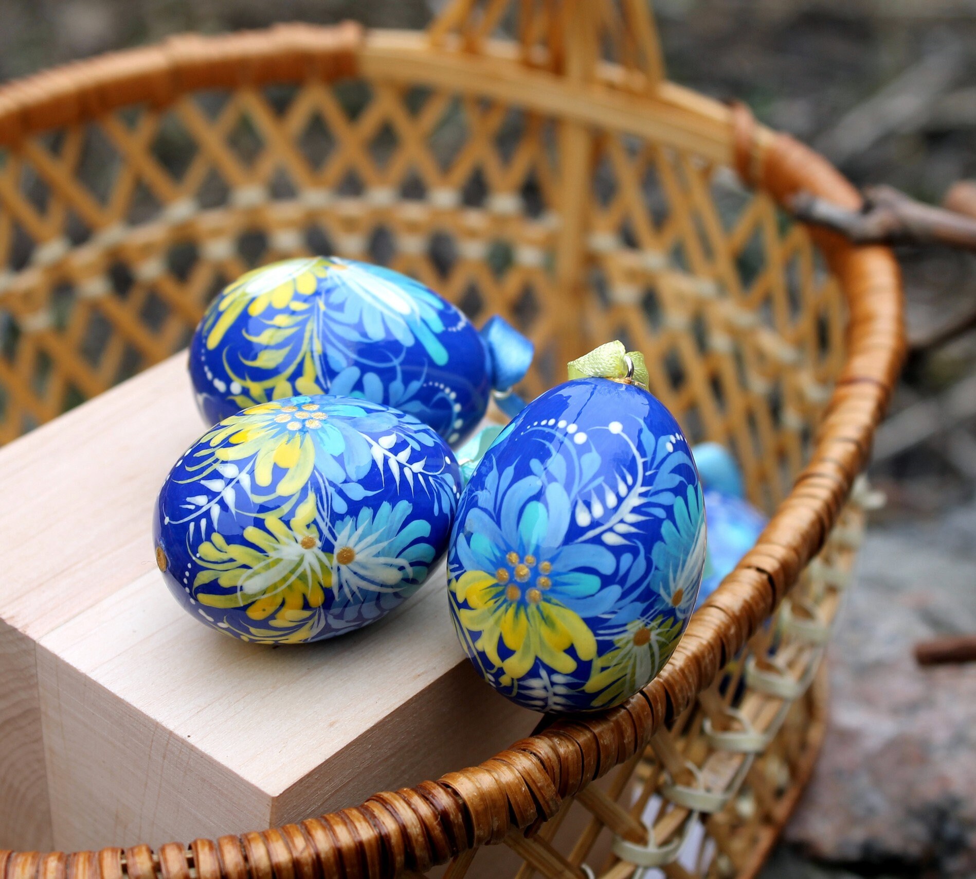 Ukrainian Colors Small Hand Painted Easter Eggs Set 5 Pcs - Etsy