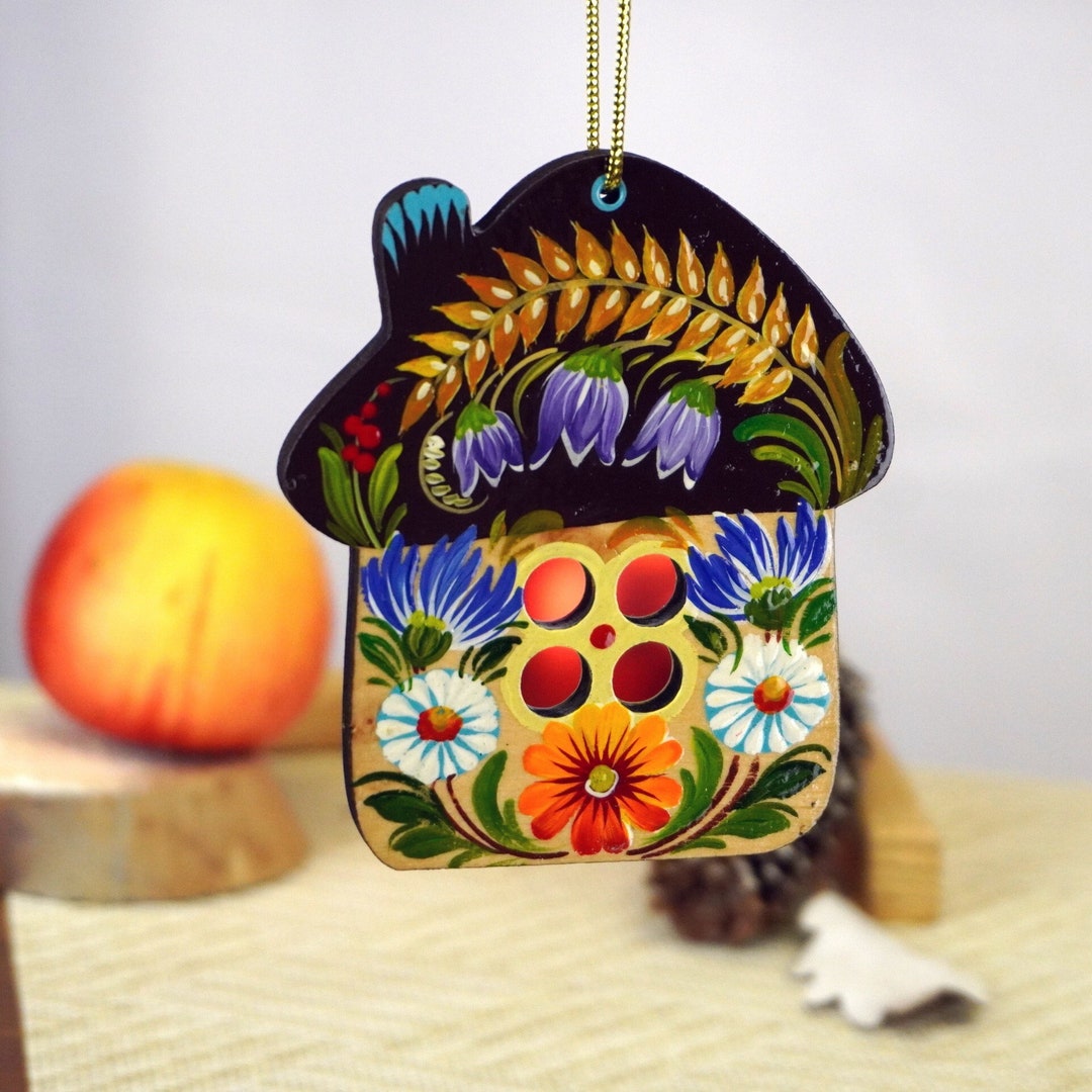 Ukrainian Village House Ornament Hand Painted Folk Art Decorations ...