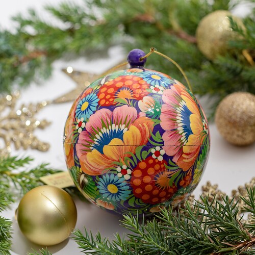 Ukrainian Hand Painted Christmas Balls Openable Wooden With - Etsy