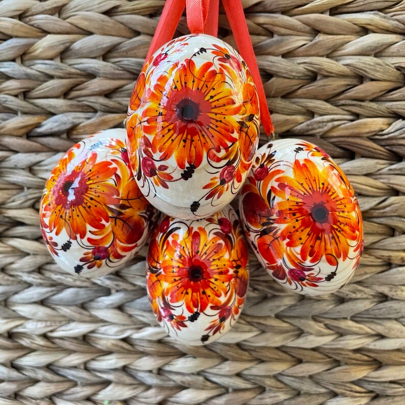 Hand Painted Wooden Eggs Set Easter Decorations Hand Made - Etsy