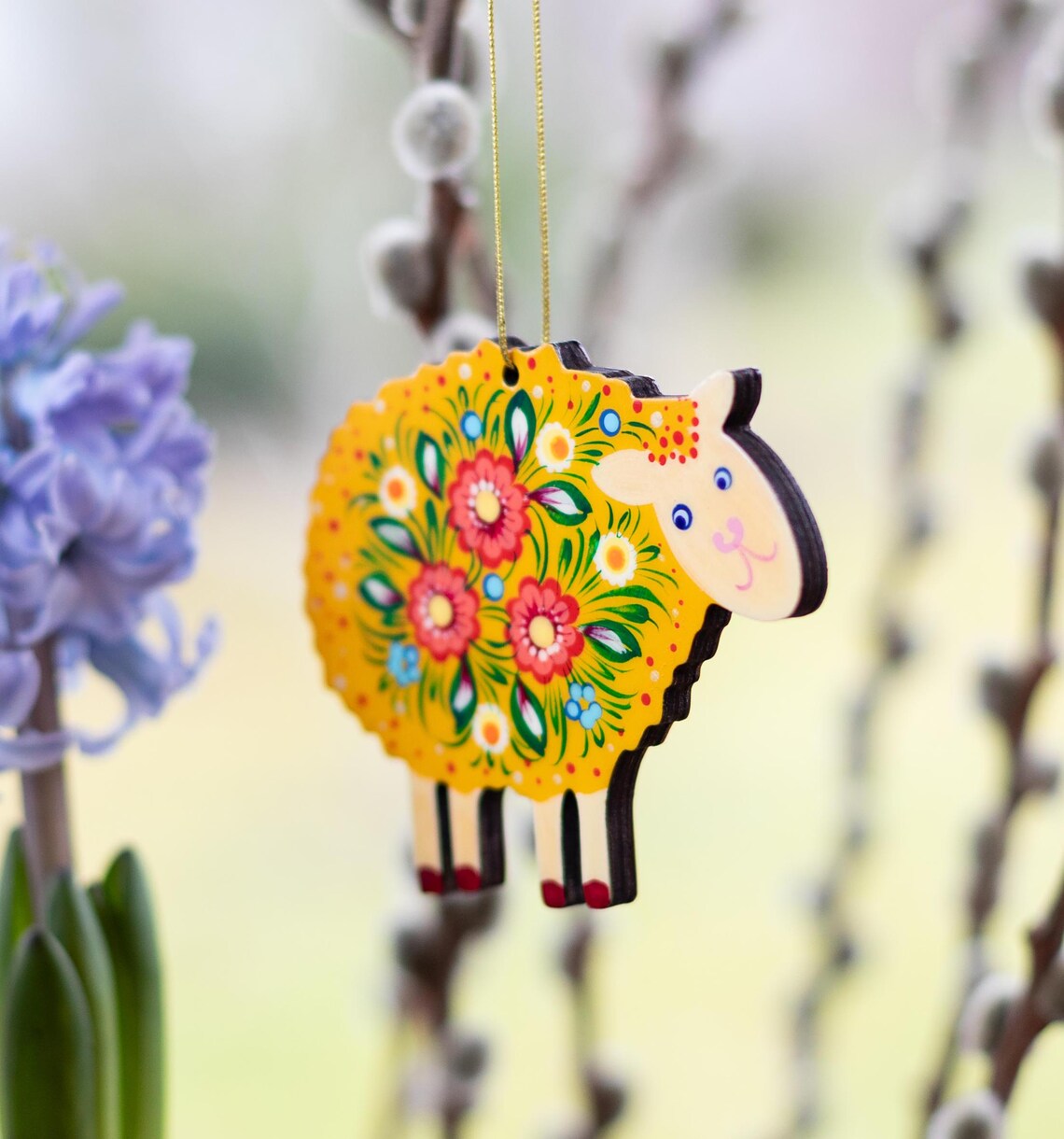 Sheep Ornaments - Original Hand Painted Sheep Decorations Easter Lamb ...