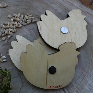 Pretty Chickens Fridge Magnet animal Wooden Magnets Figures Pretty ...