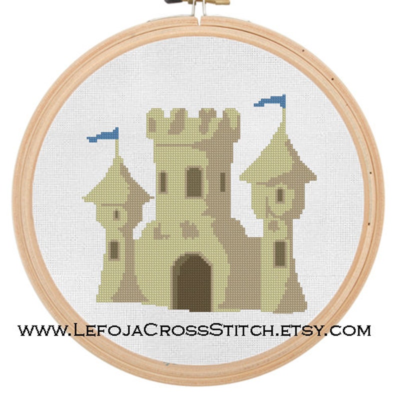 Sand Castle Cross Stitch Pattern Nursery Decor Summer Beach - Etsy