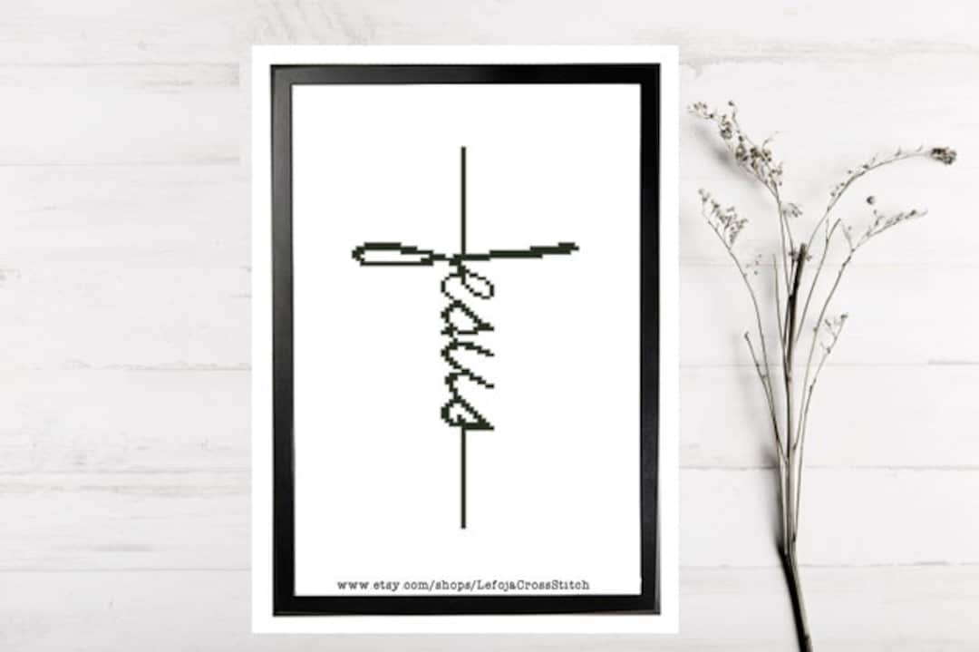 Jesus Sign Signature Modern Cross Stitch Christian Faith Pattern by ...