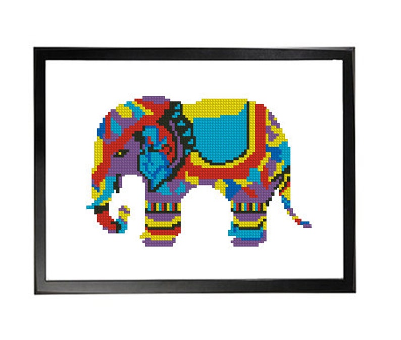 Small Festival Indian Elephant Cross Stitch Pattern, Modern Cross ...