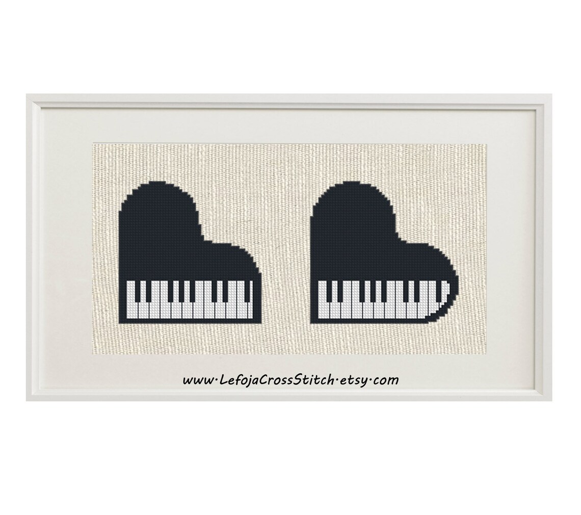 Two Grand Pianos Easy Cross Stitch Pattern Modern Cross - Etsy