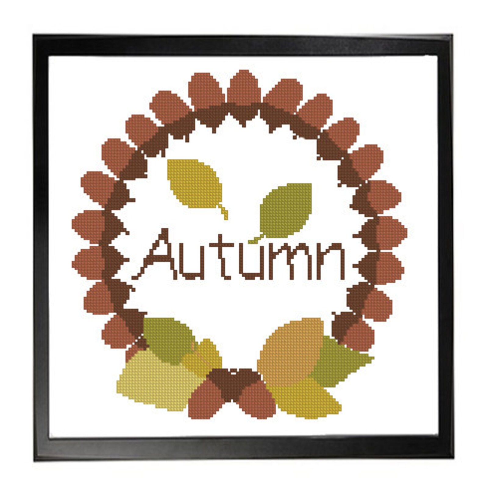 Autumn Wreath of Acorns Modern Cross Stitch Pattern Fall Home - Etsy