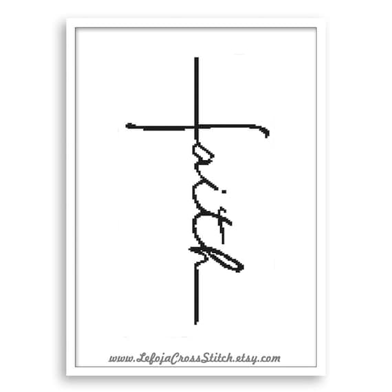 Cross Sign Faith Signature Modern Cross Stitch Pattern by - Etsy
