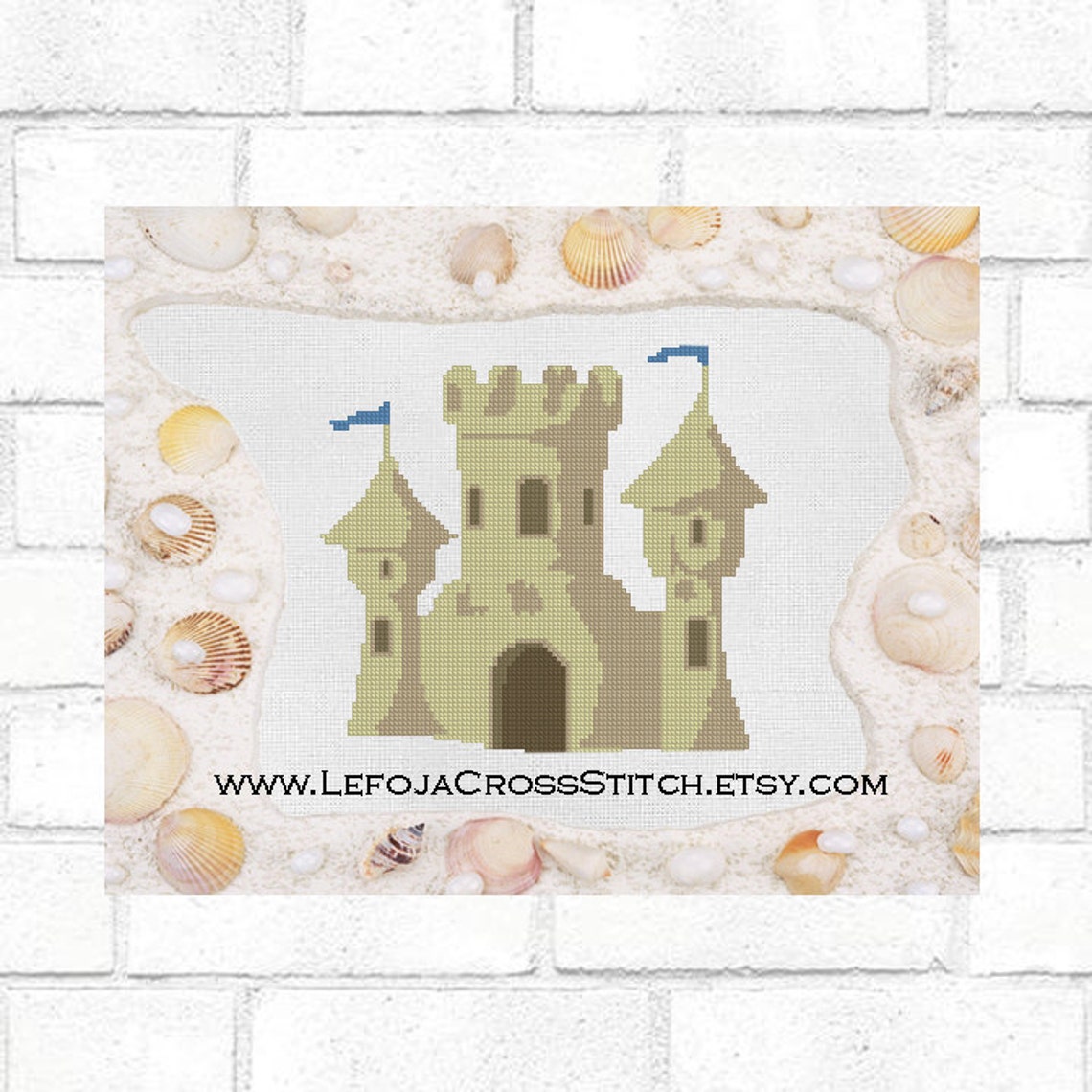 Sand Castle Cross Stitch Pattern Nursery Decor Summer Beach | Etsy