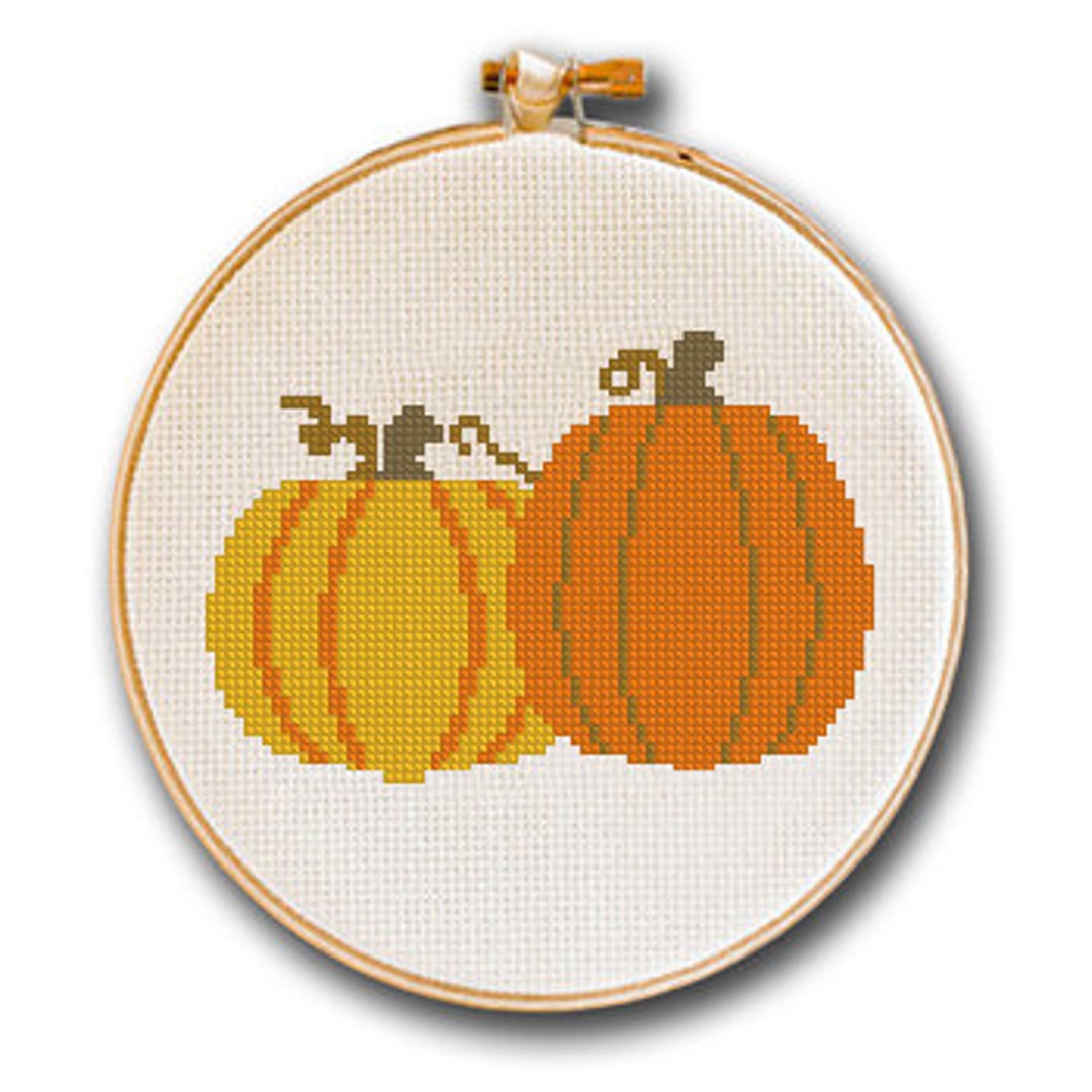 Two Pumpkins Cross Stitch Pattern, Easy Fall Decor (PDF Pattern) - Etsy