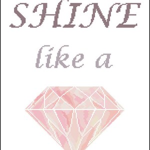 Shine Like a Diamond Cross Stitch Pattern, Embroidery Needlepoint ...