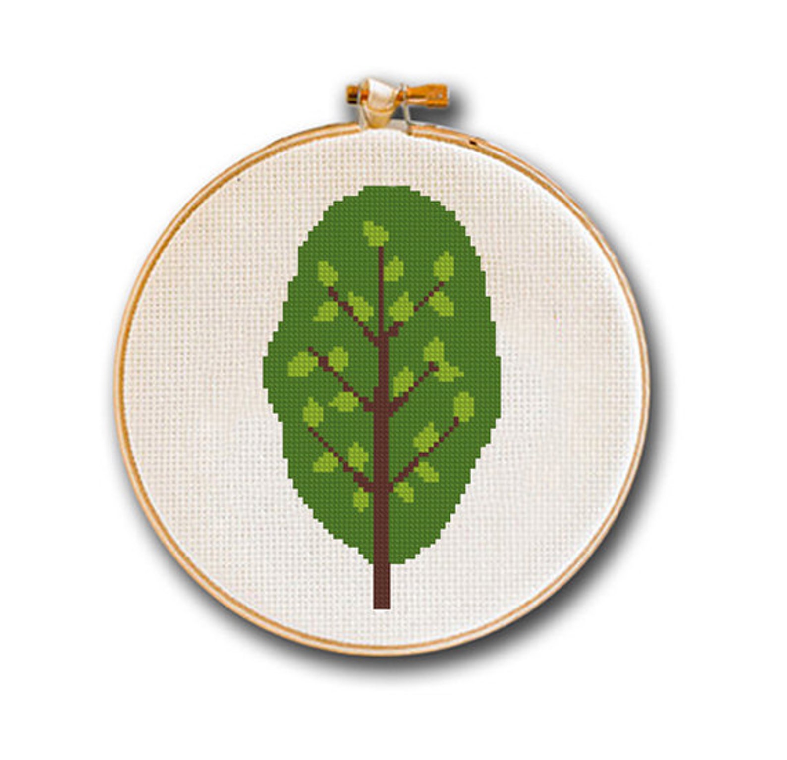 Trees of Seasons - Green Tree Modern Cross Stitch Pattern Collectible ...