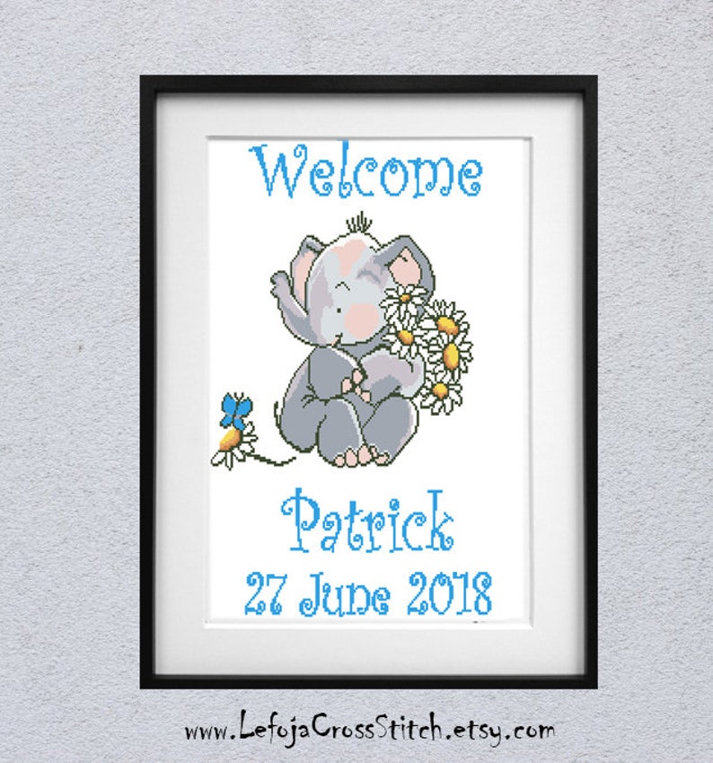 Welcome Baby Boy Cross Stitch Pattern Personalized Personal - Etsy