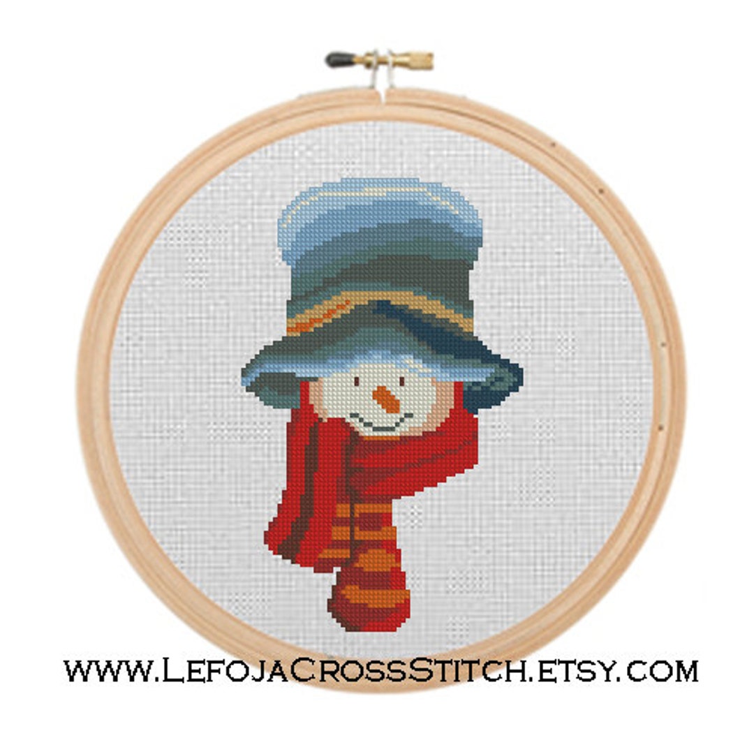 Smiling Snowman Cross Stitch Pattern | Winter Holiday Decor (PDF ...