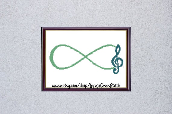Infinity Sign With Treble Clef Music Cross Stitch Pattern | Etsy
