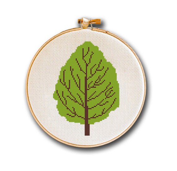 Cross Stitch Pattern Summer Tree Easy Small Modern Counted Stitch ...