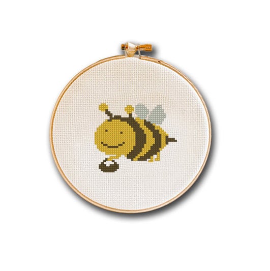 Small Honey Bee Cross Stitch Pattern - Nursery Decor (PDF Pattern) - Etsy