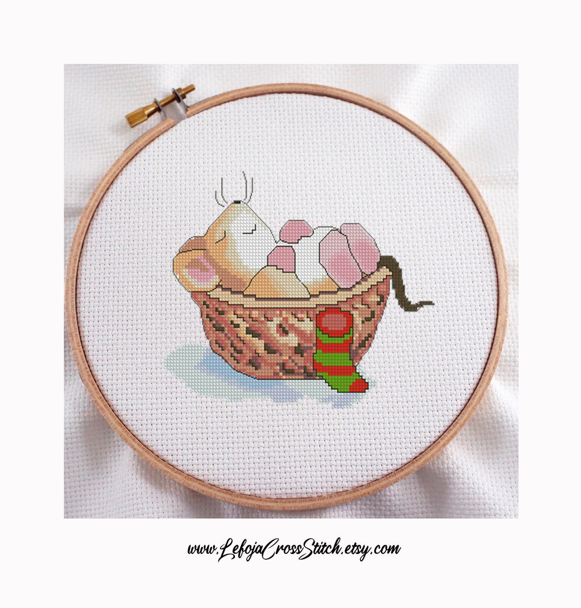 Sleeping Mouse Cross Stitch Pattern, Nursery Cute Animals Cross Stitch ...