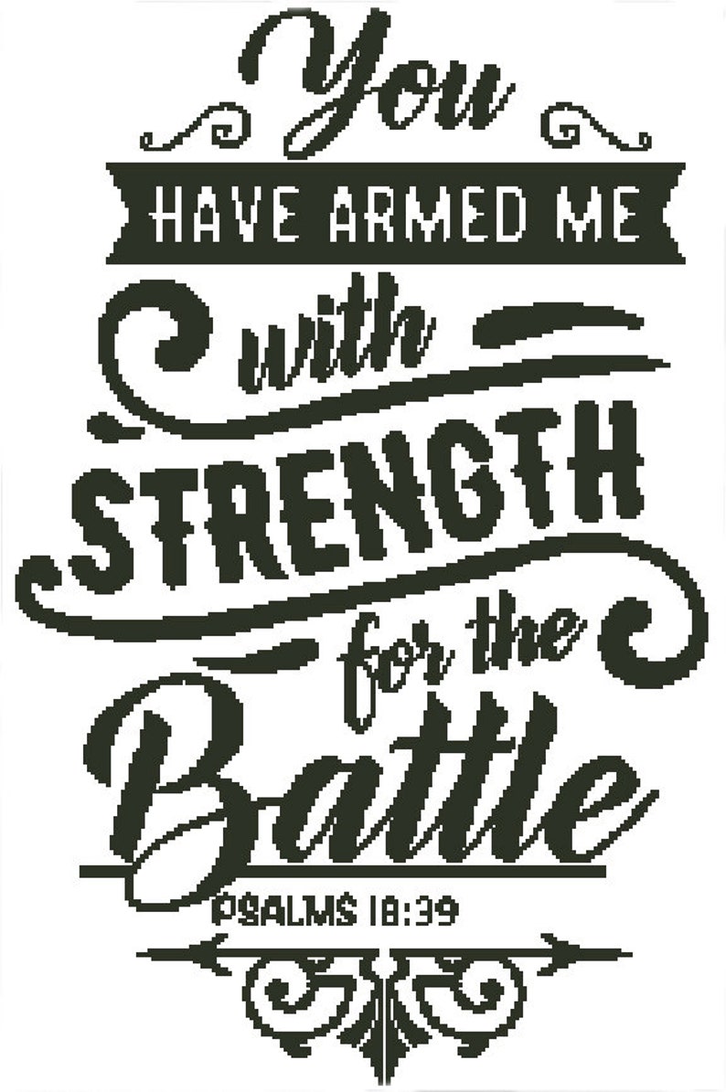 Bible Quote Cross Stitch Pattern Psalm Encouraging | Etsy