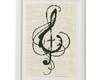 Treble Clef Cross - Etsy