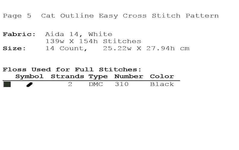Cat Outline Cross Stitch Pattern Modern Cross Stitch by - Etsy