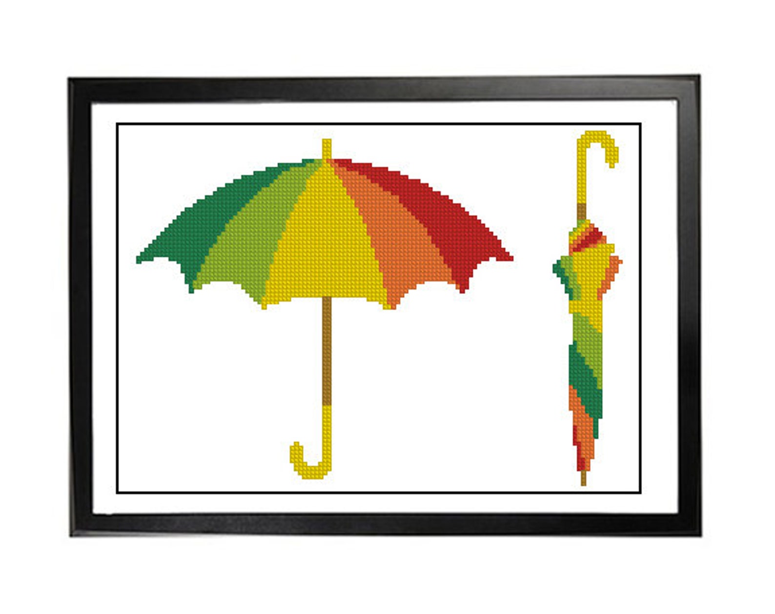 Multi Colored Opened and Closed Umbrellas Cross Stitch - Etsy