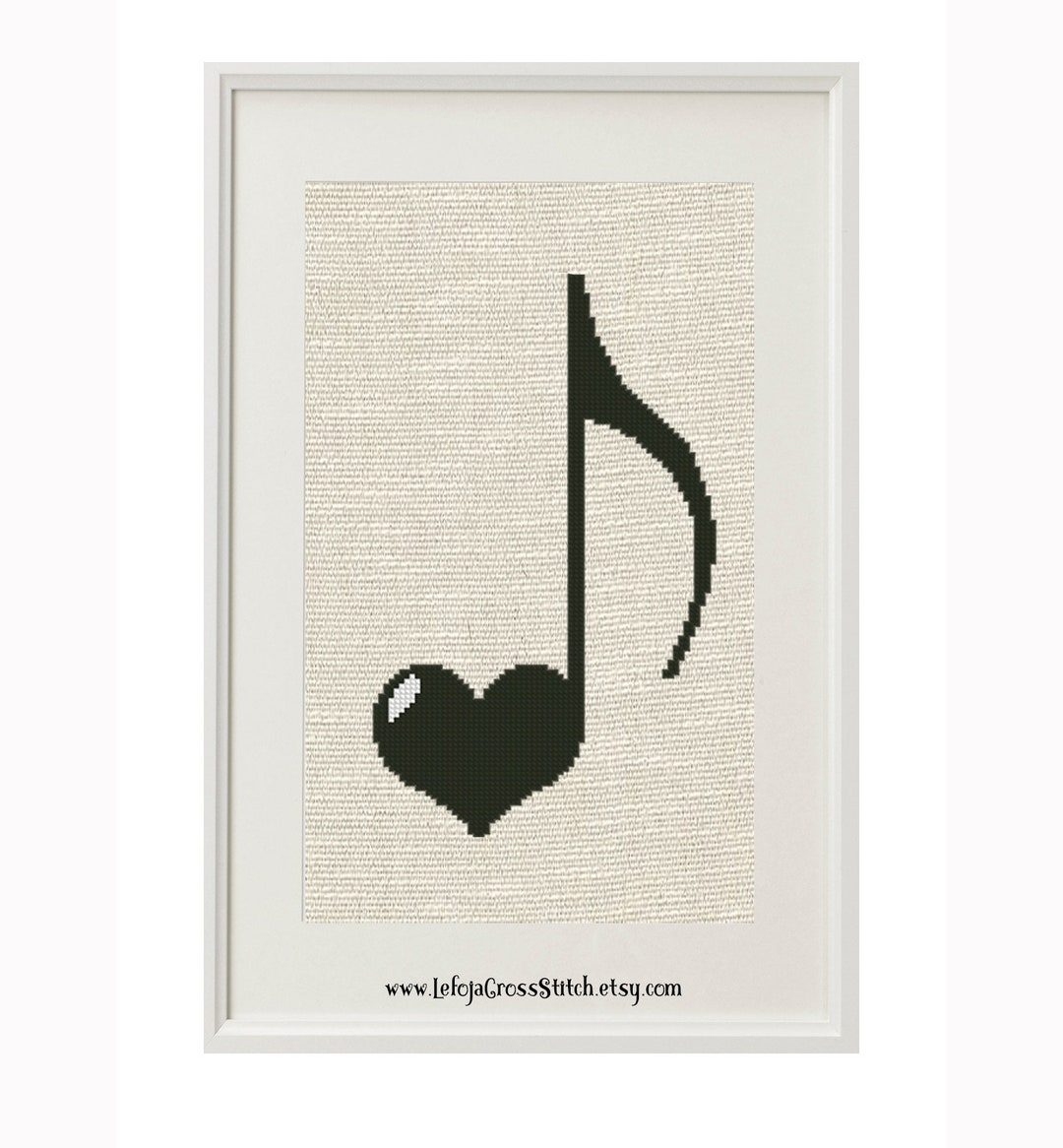 Heart Musical Note Cross Stitch Pattern, Music Cross Stitch, Musician ...