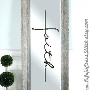 Cross Sign Faith Signature Modern Cross Stitch Pattern by Lefoja Cross ...