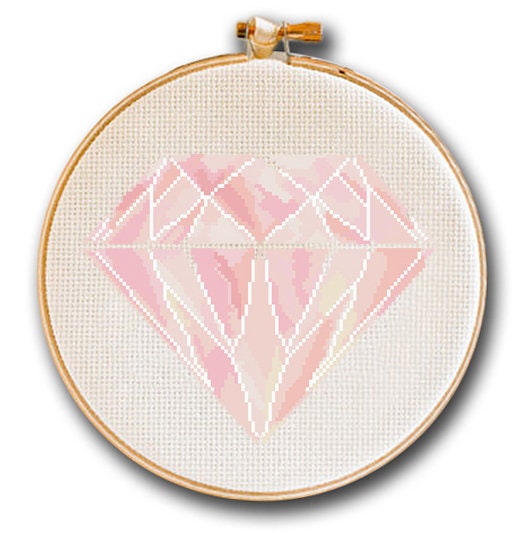 Shine Like a Diamond Cross Stitch Pattern, Embroidery Needlepoint ...