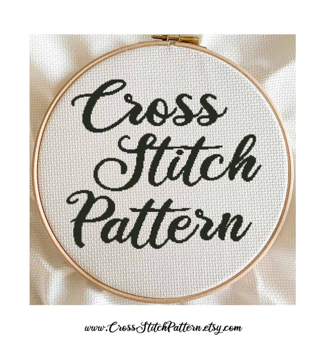 Font Cross Stitch Pattern, Calligraphy Alphabet Letter Chart, 55 to 64 ...