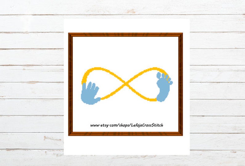 Infinity Baby Foot and Hand Cross Stitch Pattern Easy Modern - Etsy