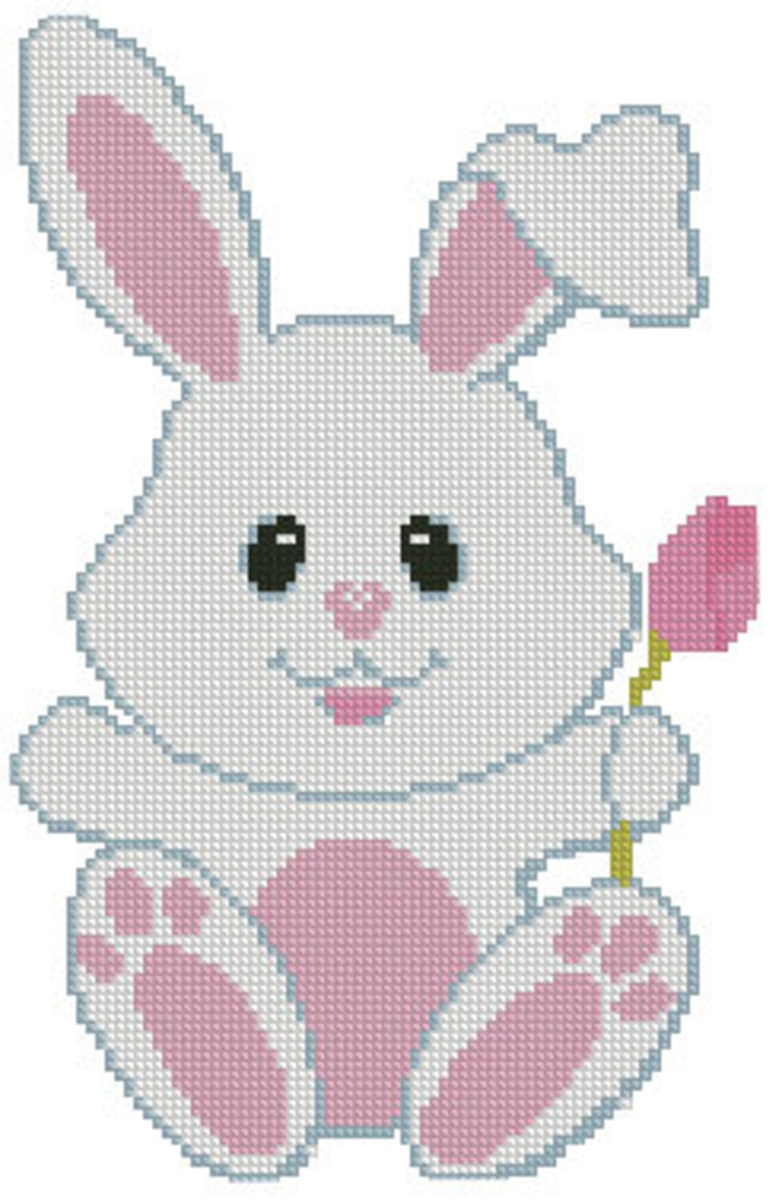 Little Bunny Cross Stitch Pattern Easy Modern Pattern by - Etsy