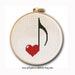 Heart Musical Note Cross Stitch Pattern Small Version, Music Cross ...