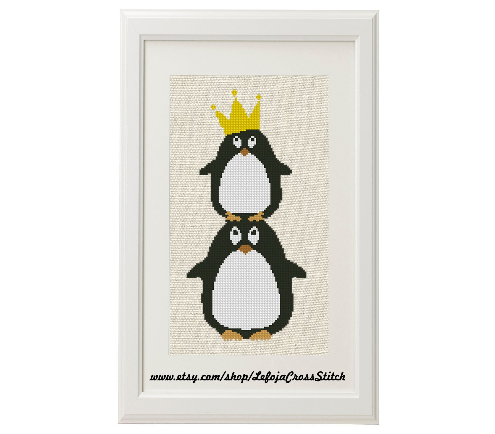 Two Penguins Cross Stitch Pattern, Easy Modern Pattern by Lefoja Cross ...