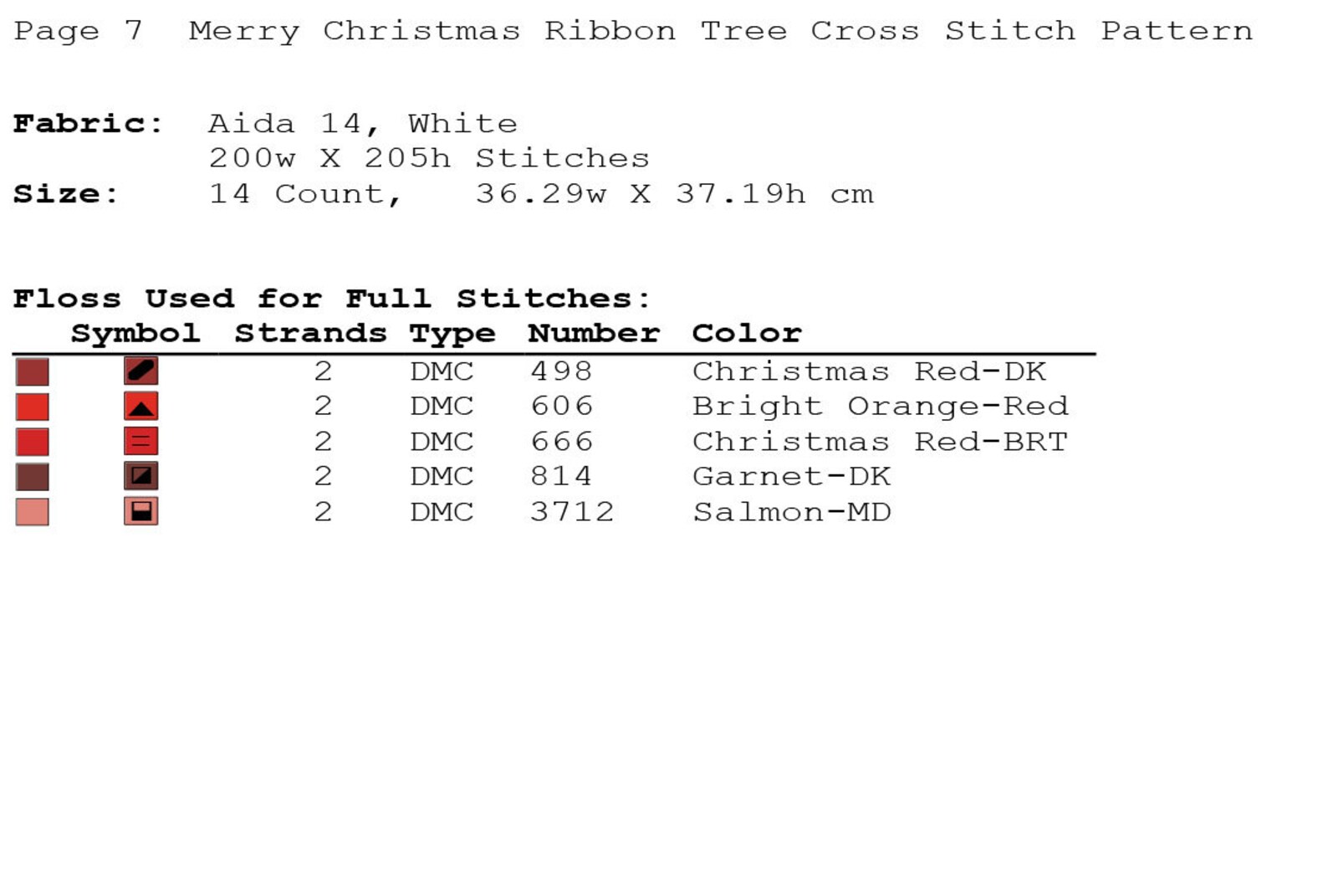 Christmas Red Ribbon Tree Cross Stitch Pattern, Modern Cross Stitch by ...