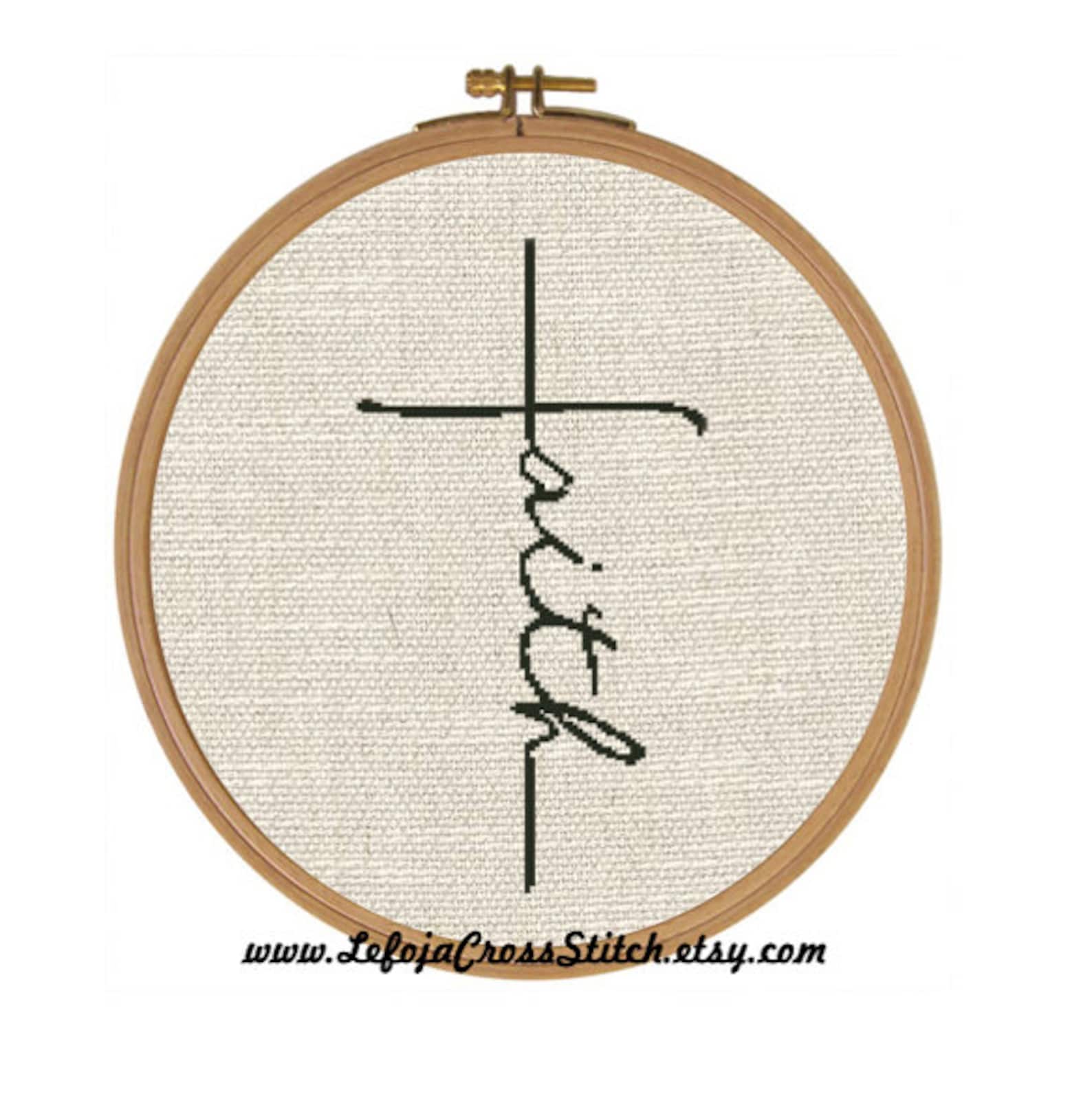 Cross Sign Faith Signature Modern Cross Stitch Pattern by | Etsy