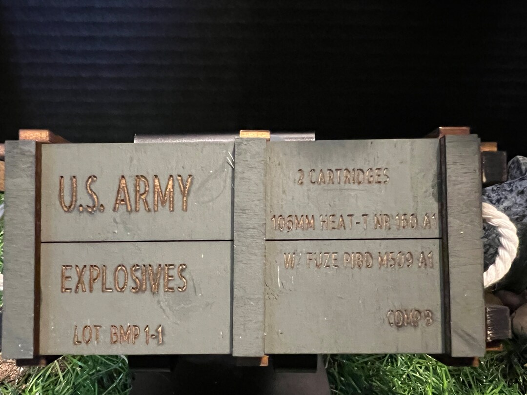 Gi Joe / Action Figure Custom 106mm Recoilless Rifle Wood Green Crate ...