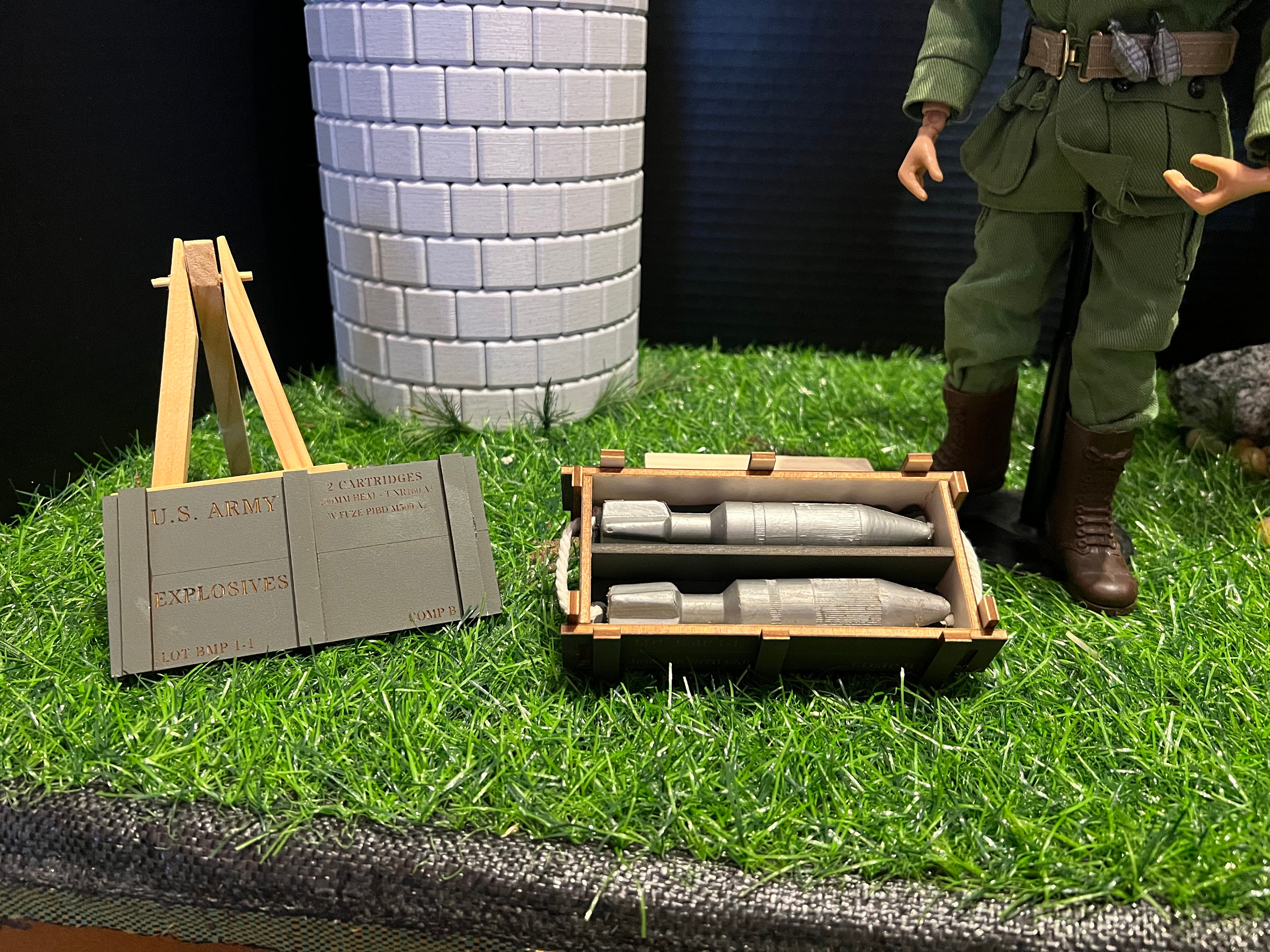 Gi Joe / Action Figure Custom 106mm Recoilless Rifle Wood Green Crate ...