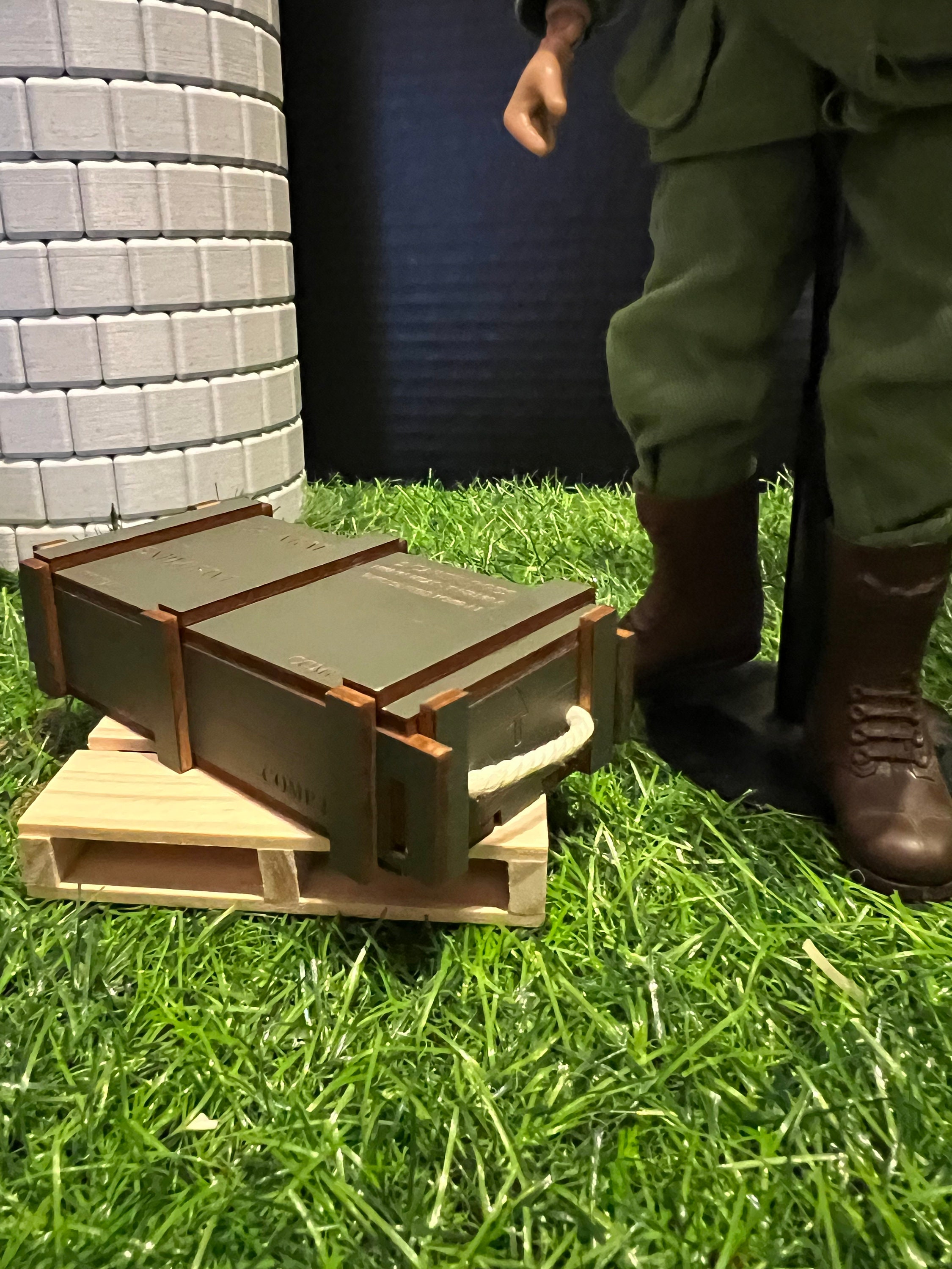 Gi Joe / Action Figure Custom 106mm Recoilless Rifle Wood Green Crate ...