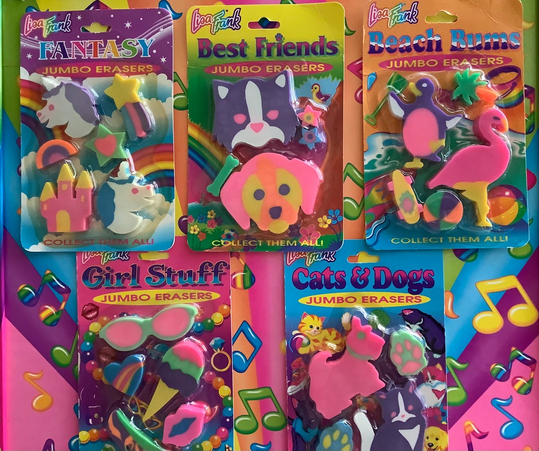 Lisa Frank 90s Vintage JUMBO ERASERS SETS Select One - Etsy
