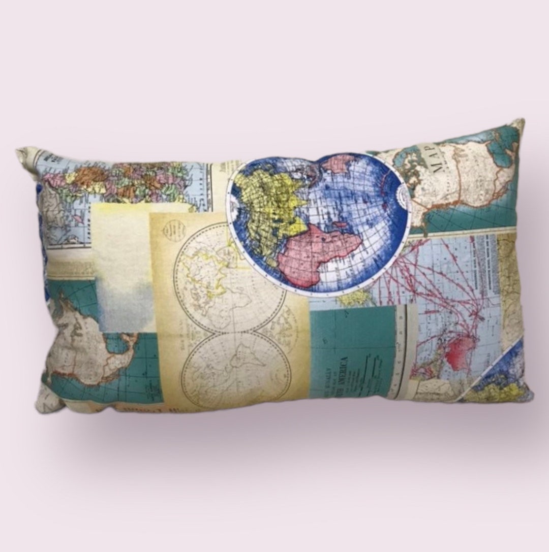 World Map Pillow - Etsy