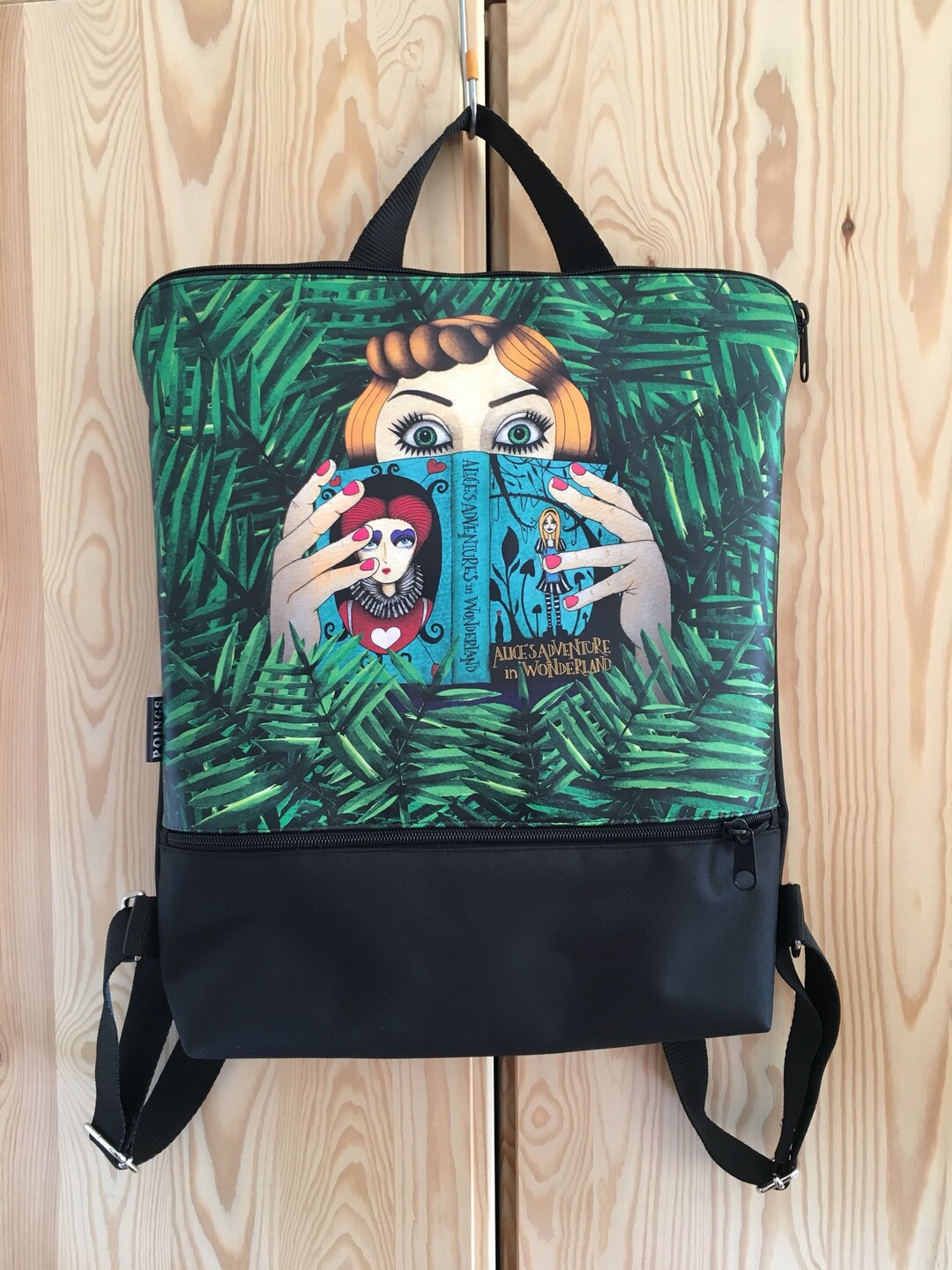 Alice in Wonderland BACKPACK in Eco-leather and Cordura - Etsy