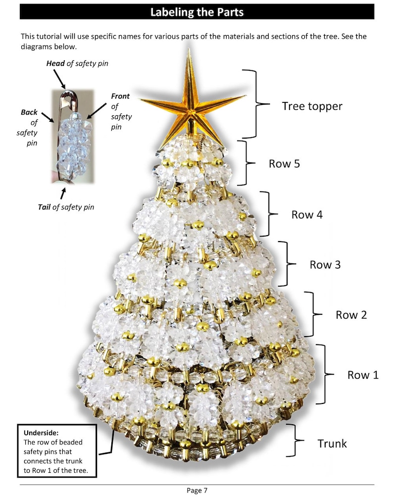 Printable Tutorial Instructions for Crystal Christmas Tree - Gold ...