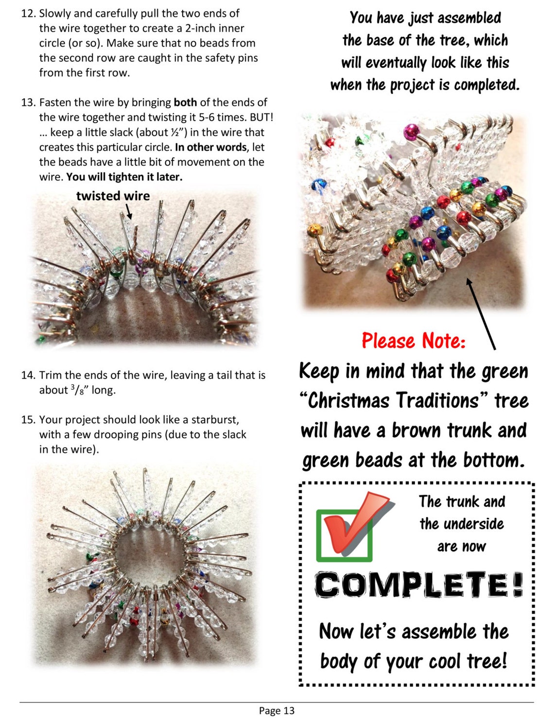 Printable Tutorial Instructions for Crystal Christmas Tree - Confetti ...