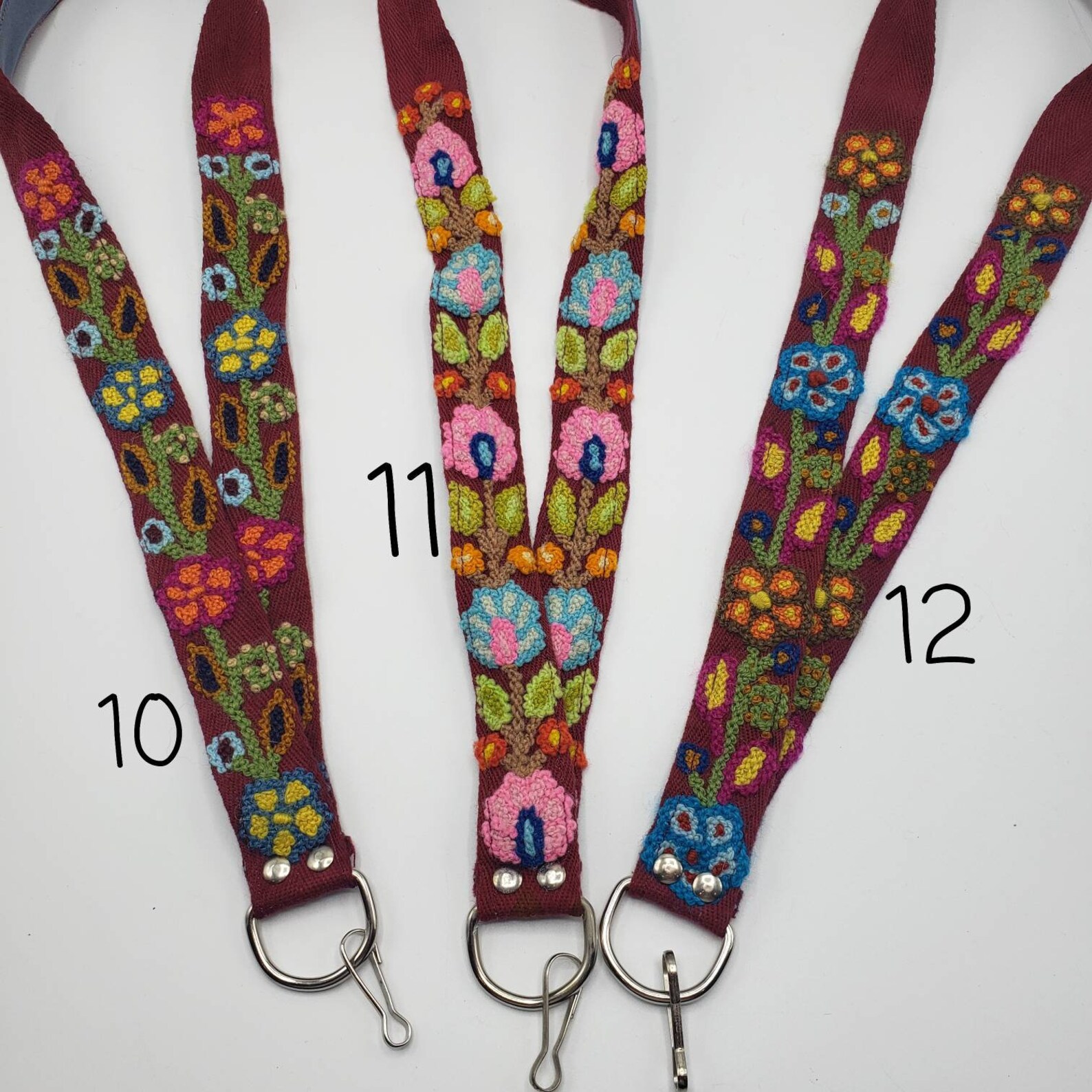 Lanyard Handmade Embroidered Floral Handmade Embroidery - Etsy