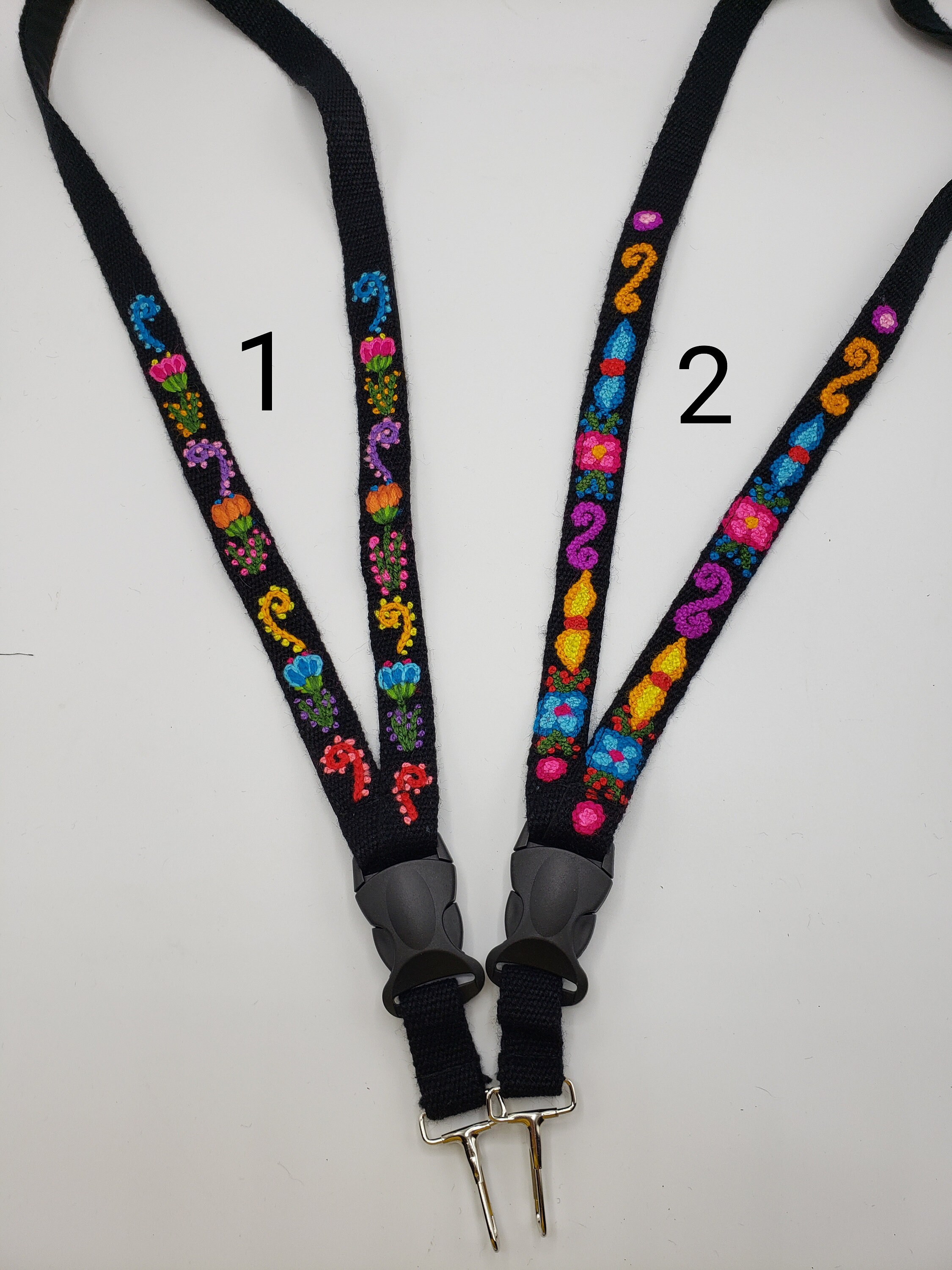 Lanyard Handmade Embroidered Floral Handmade Embroidery | Etsy