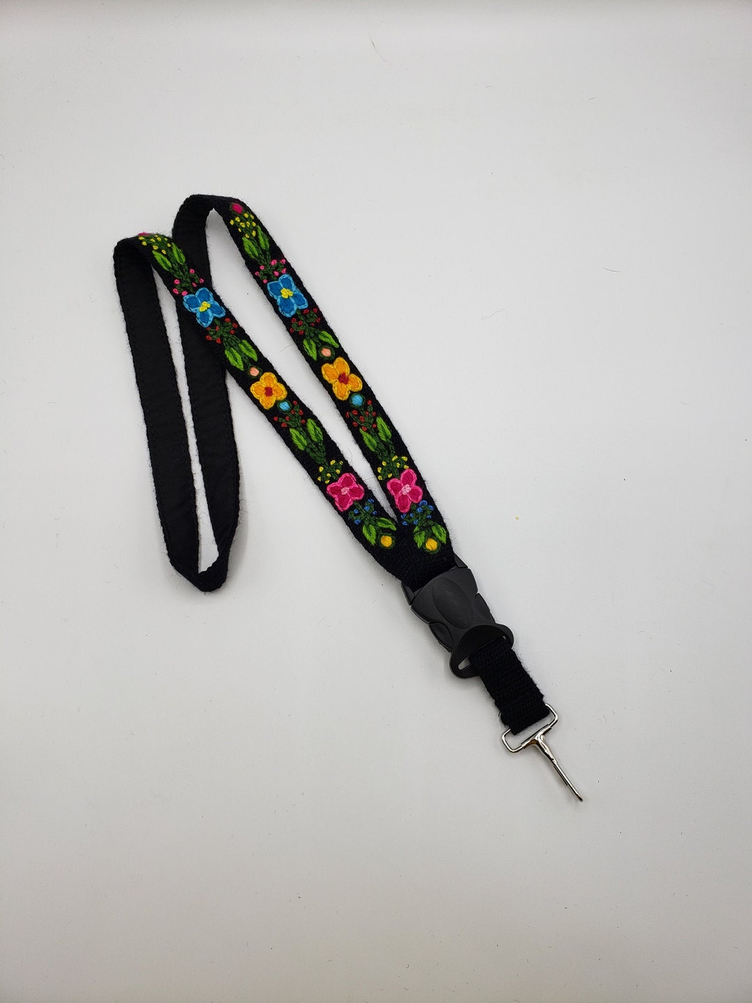 Lanyard Handmade Embroidered, Floral Handmade Embroidery Lanyard ...