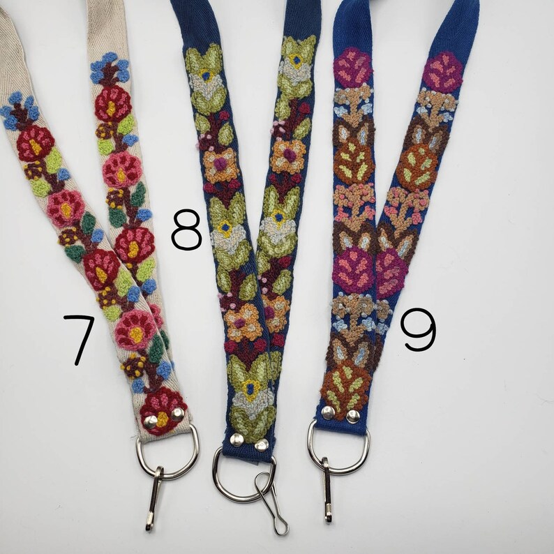 Lanyard Handmade Embroidered Floral Handmade Embroidery - Etsy